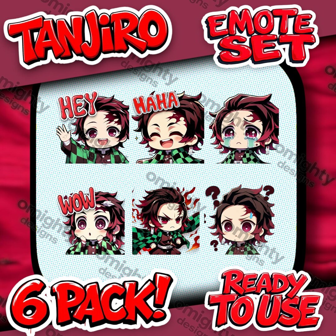 Tanjiro Kamado Emote Set, Custom Set, Twitch Emotes, Discord Emotes ...