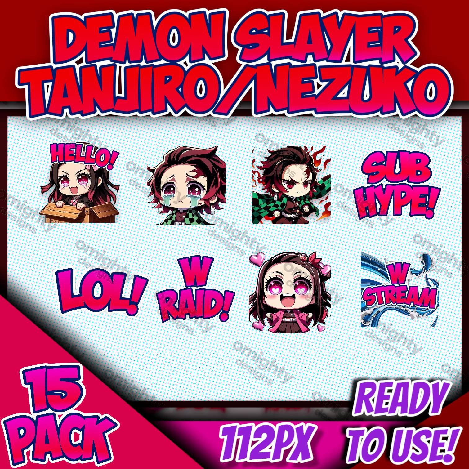 Demon Slayer Nezuko & Tanjiro Emote 15 Set! Emotes, Anime, Custom ...