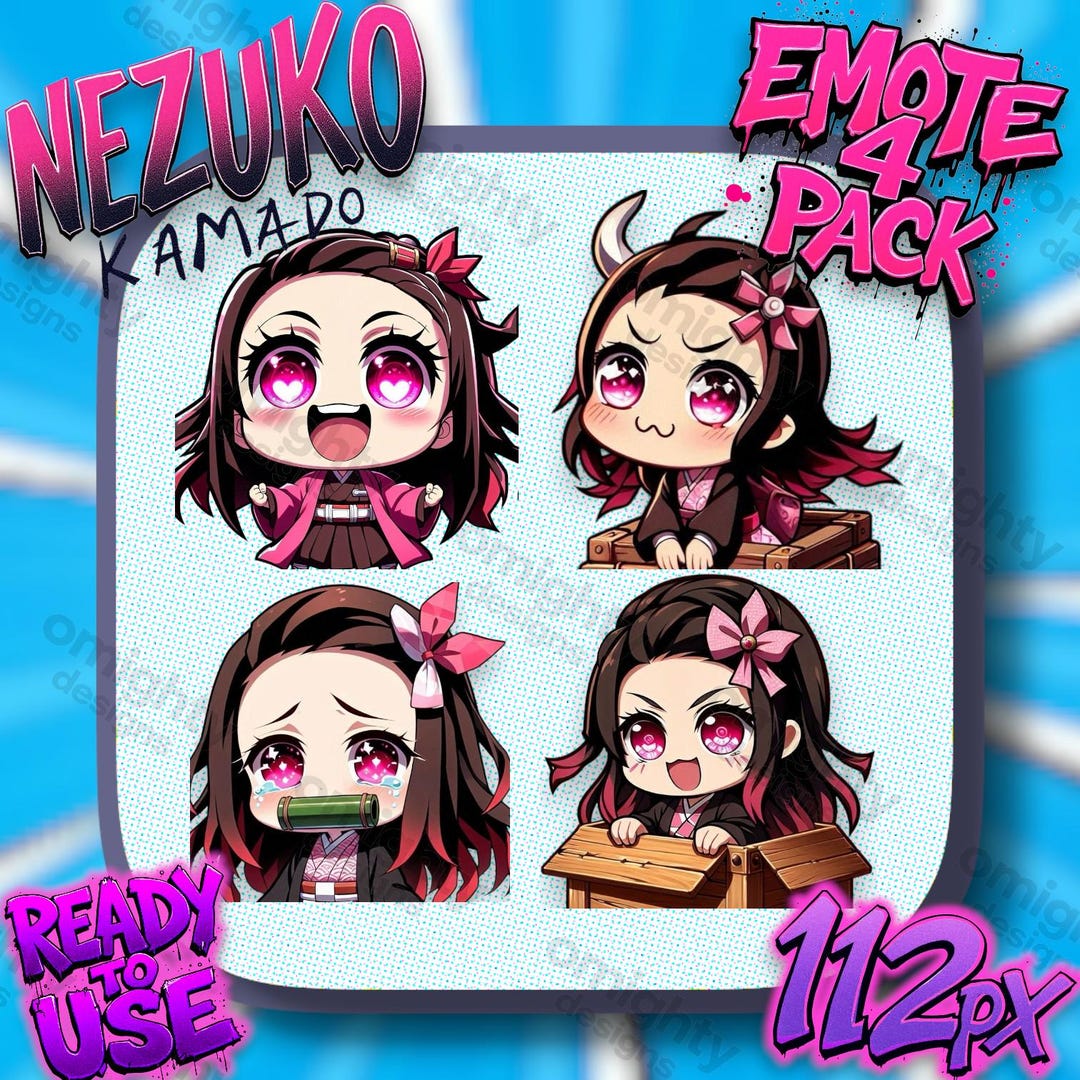NEZUKO DEMON SLAYER Emote 4 Pack 112px for Twitch, Discord Etc - Etsy