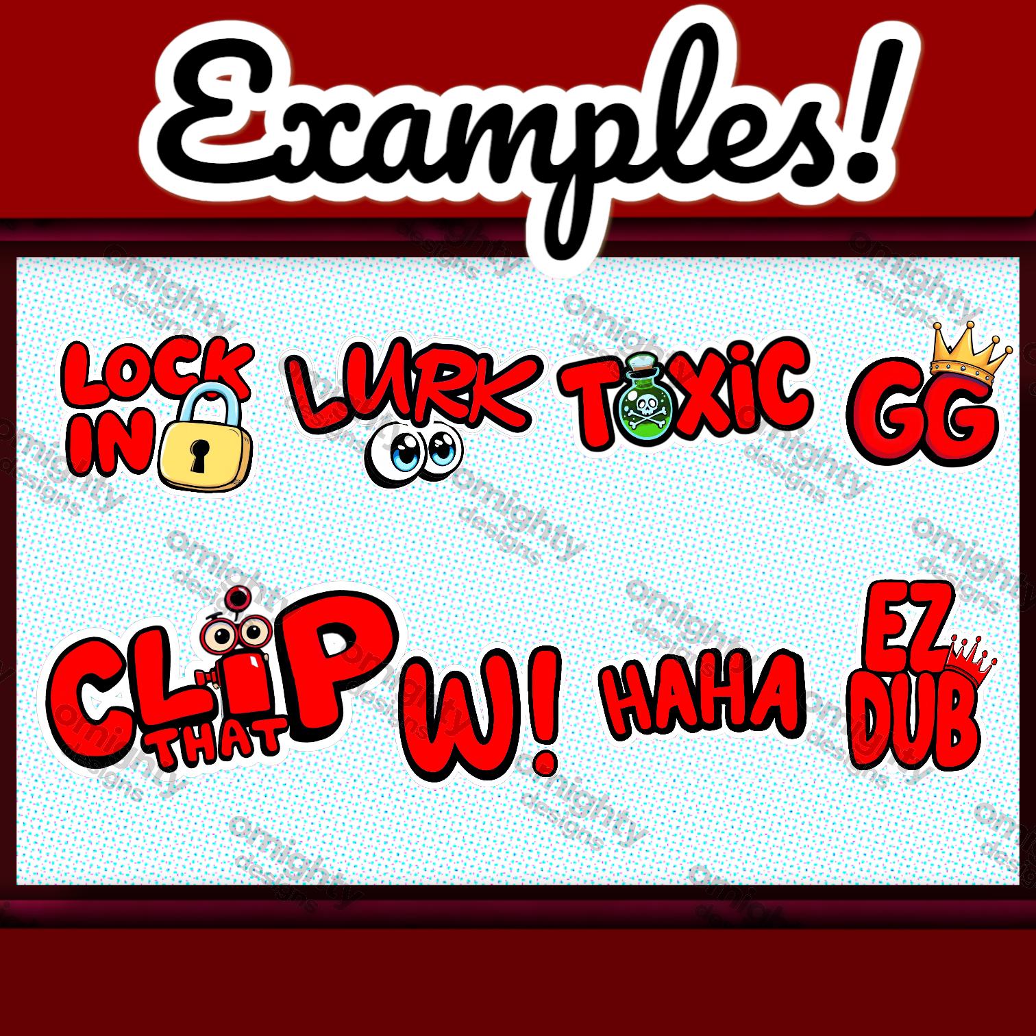 19 Red Text Emotes: Twitch, Youtube, Discord (112px) (digital Download ...
