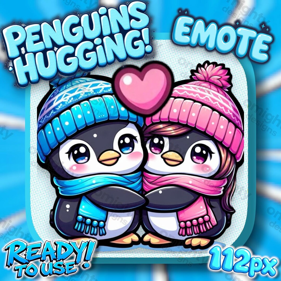 PENGUINS HUGGING EMOTE, Ready to Use for Twitch, Youtube, Kick Etc - Etsy