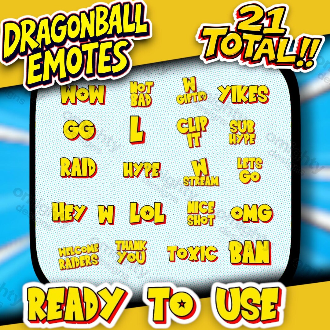 HUGE LOT of DRAGONBALL Themed Emotes Twitch Emotes, Discord, Youtube ...