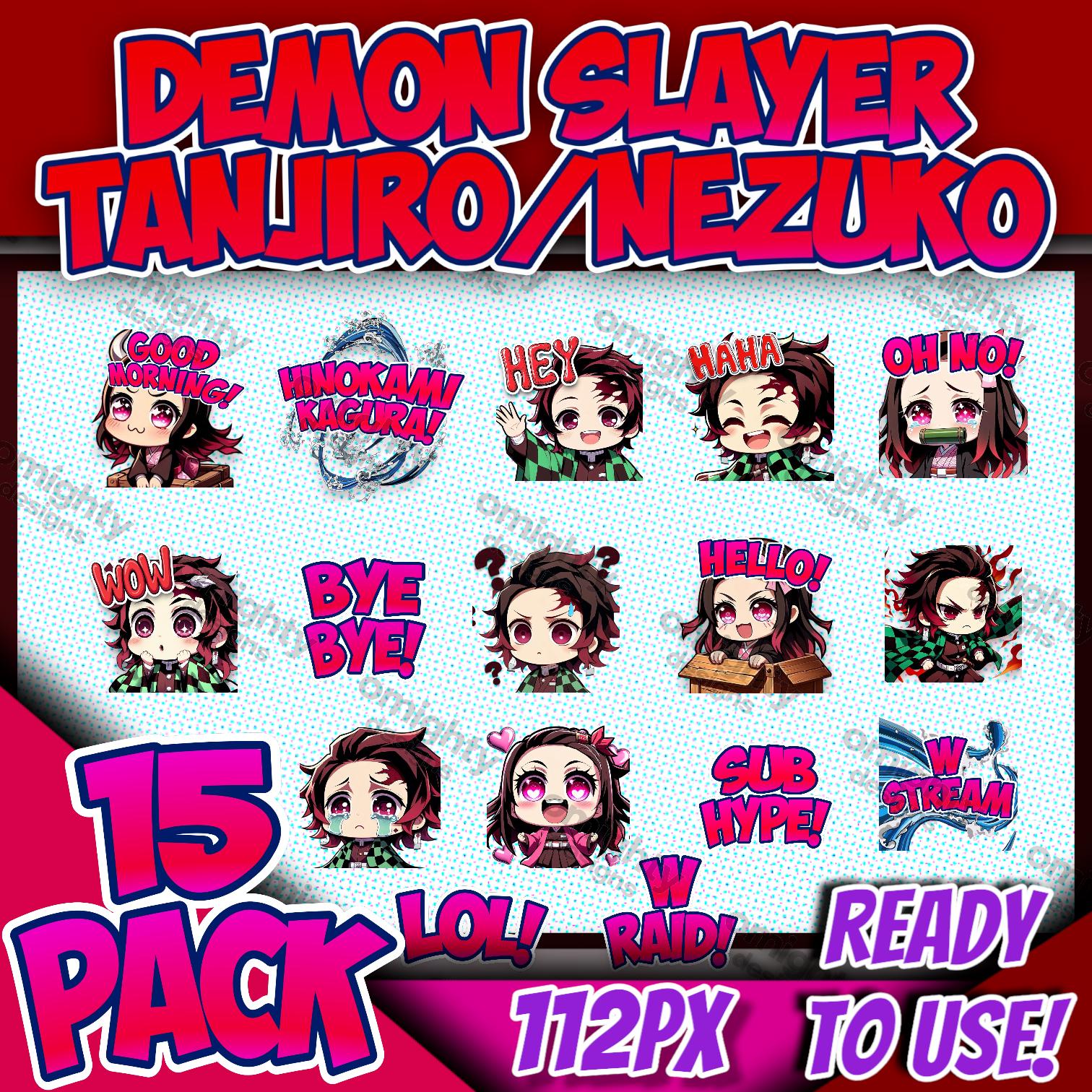Demon Slayer Nezuko & Tanjiro Emote 15 Set! Emotes, Anime, Custom ...