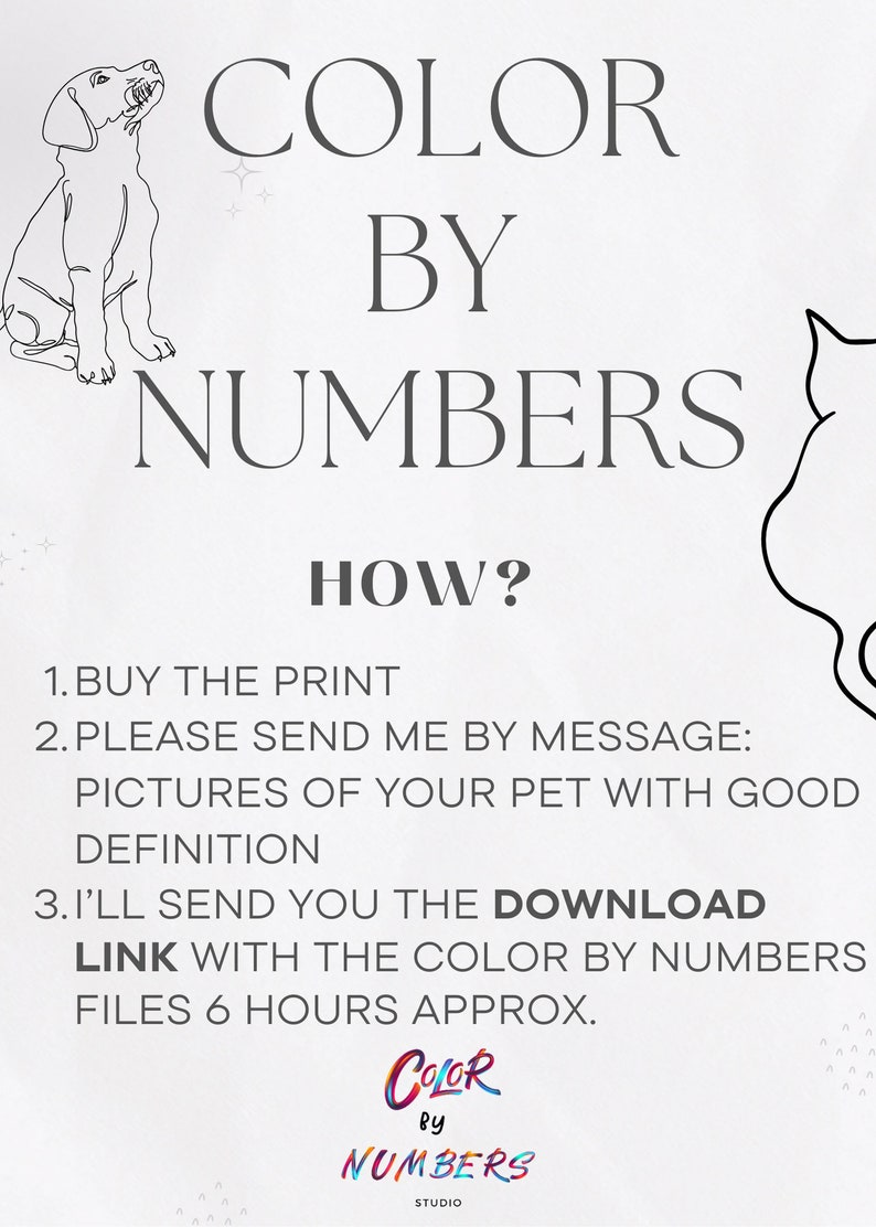 Pet Color by Number Color by Number Adult Paint by Number Printable Dog ...