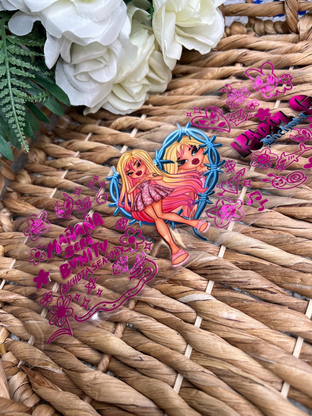 Uvdtf Cup Wrap Karol G | Uvdtf Carolina Wrap | La Bichota Cup Wraps ...