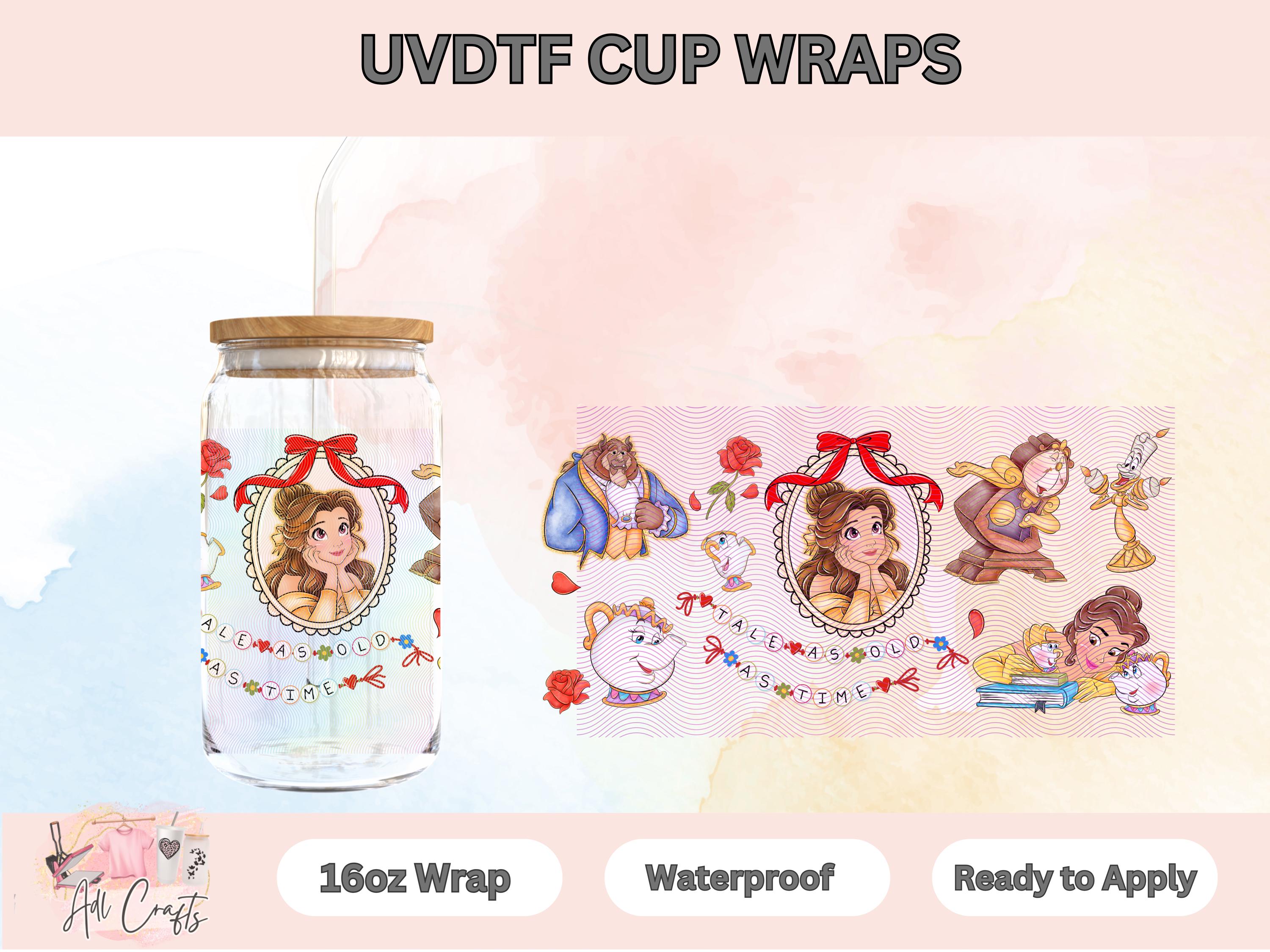 Uvdtf Cup Wrap Watercolor | Uvdtf Beautiful Princess Wrap | Valentines ...