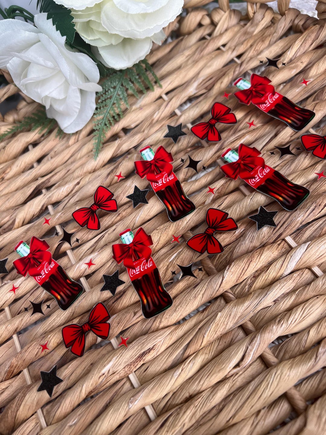 Uvdtf Cup Wraps Coquette | Coke Red Bow Cup Wrap | Drink Cup Wraps - Etsy