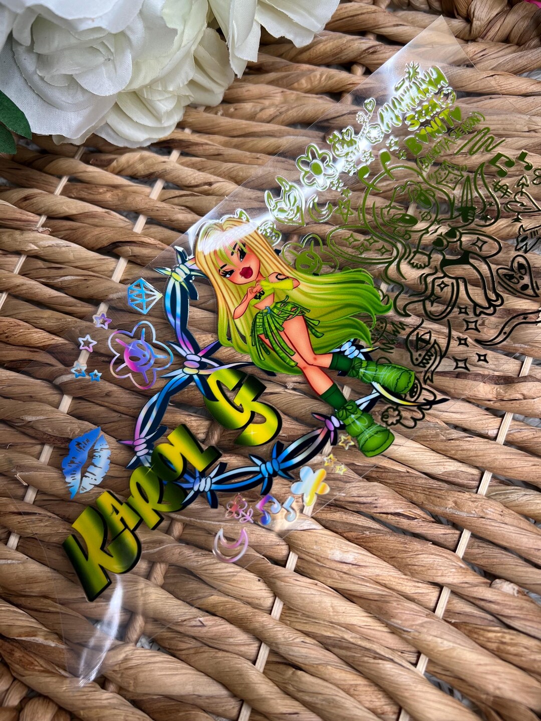 Uvdtf Cup Wrap Karol G | Uvdtf Carolina Wrap | La Bichota Cup Wraps ...