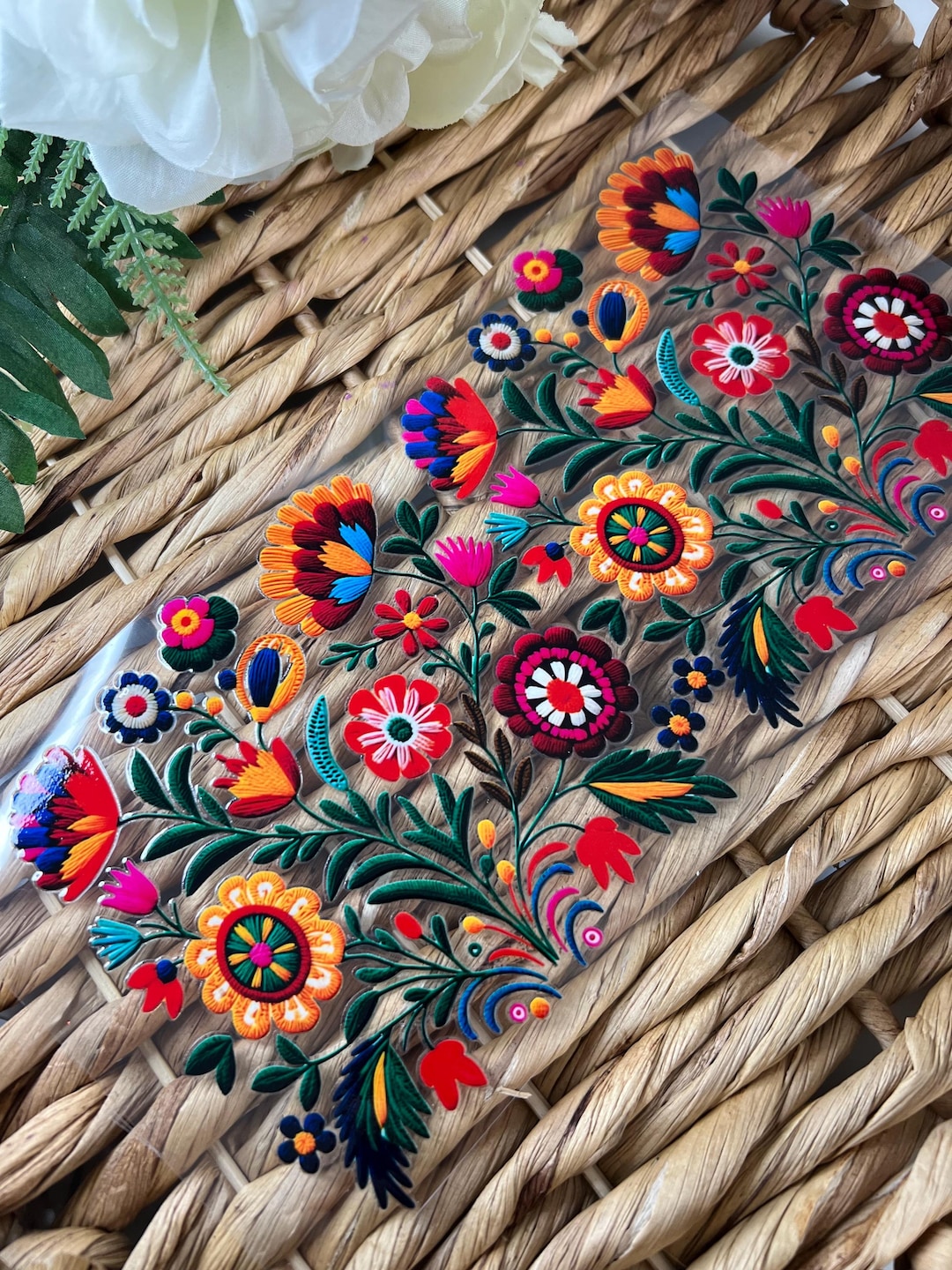 Uvdtf Cup Wrap Flower Print | Uvdtf Mexico Flores | Mexican Flowers ...