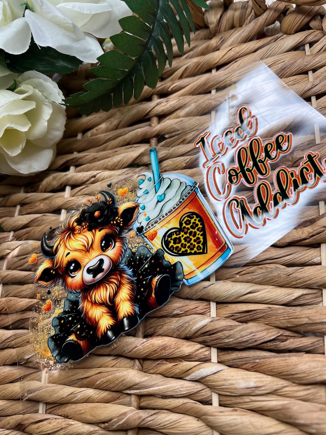 Uvdtf Cup Wrap Cow Print | Uvdtf Iced Coffee Cute Cow | Coquette Cow ...