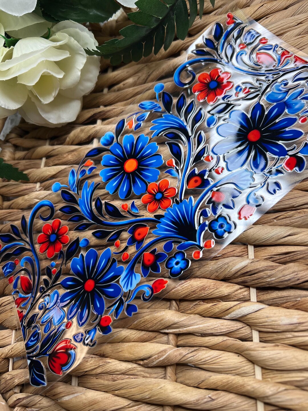 Uvdtf Cup Wrap Flower Print | Uvdtf Mexico Flores | Mexican Flowers ...