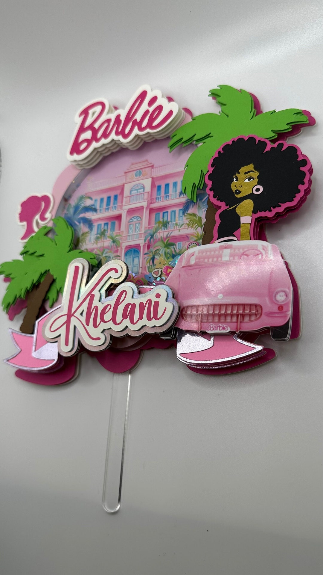 Hot Pink Barb Cake Topper - Etsy