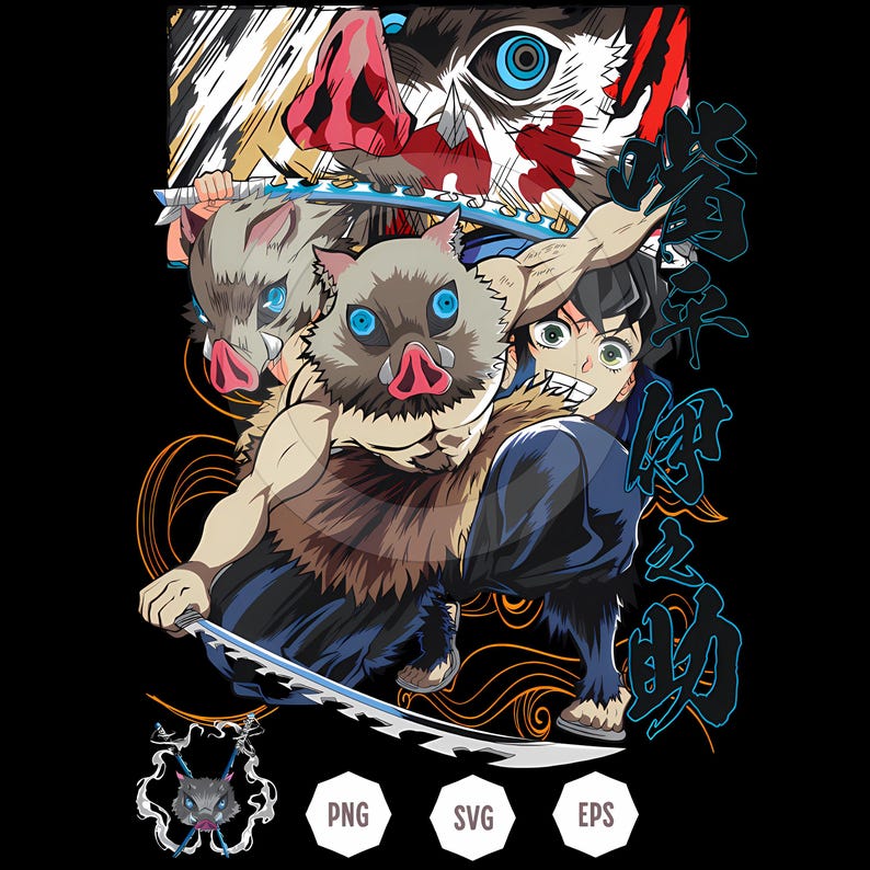 Inosuke Vector, Kimetsu No Yaiba Vector, Png, Svg, Eps, Ready to Print ...
