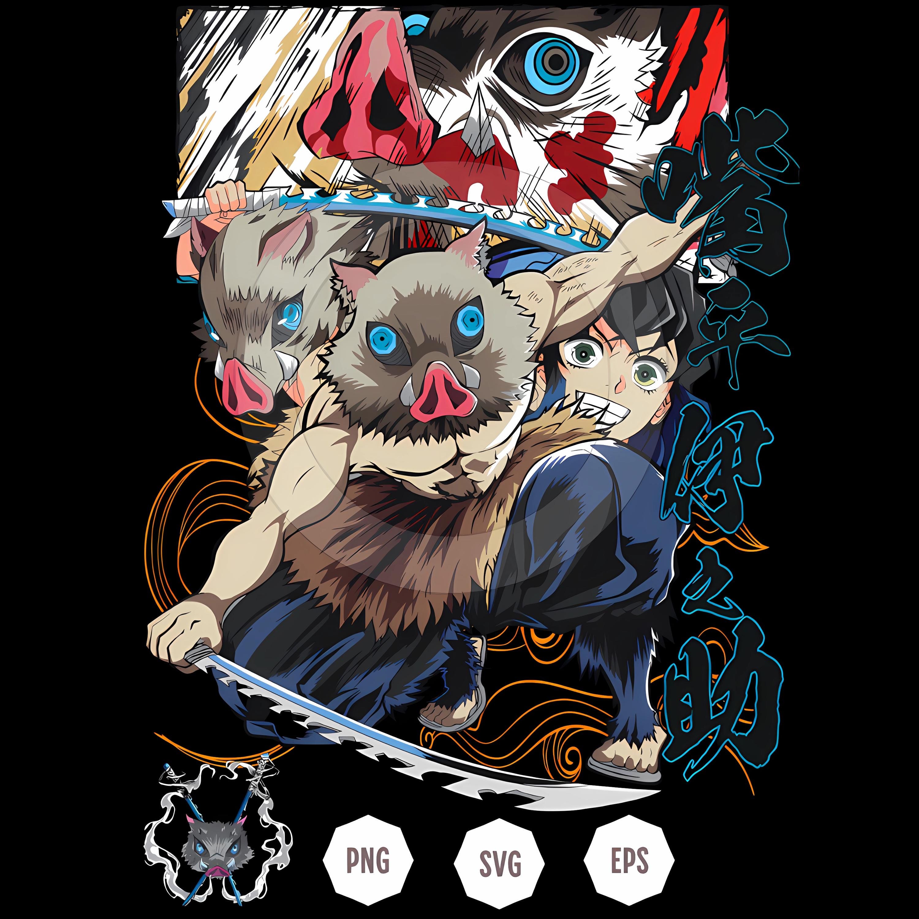 Inosuke Vector, Kimetsu No Yaiba Vector, Png, Svg, Eps, Ready to Print ...