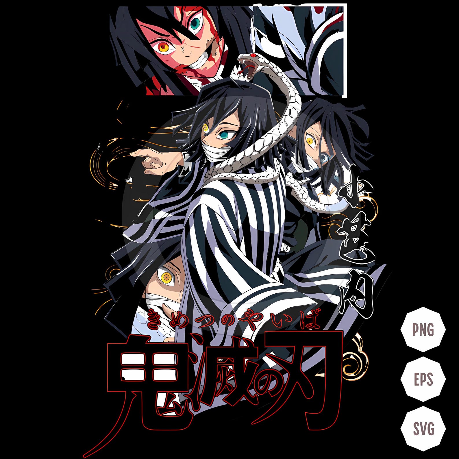 Obanai Vector, Kimetsu No Yaiba Vector, Png, Svg, Eps, Ready to Print ...