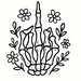 Skeleton Middle Finger SVG | Skeleton Hand and Flowers SVG | Spooky ...
