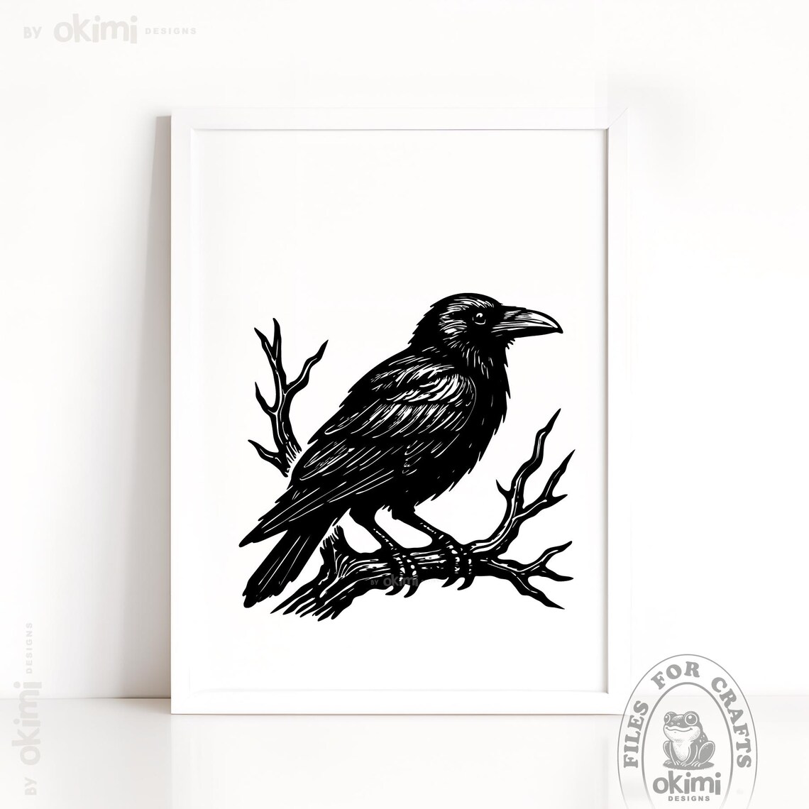 Raven on Tree Branch Svg | Raven Download, Halloween Svg | Digital ...