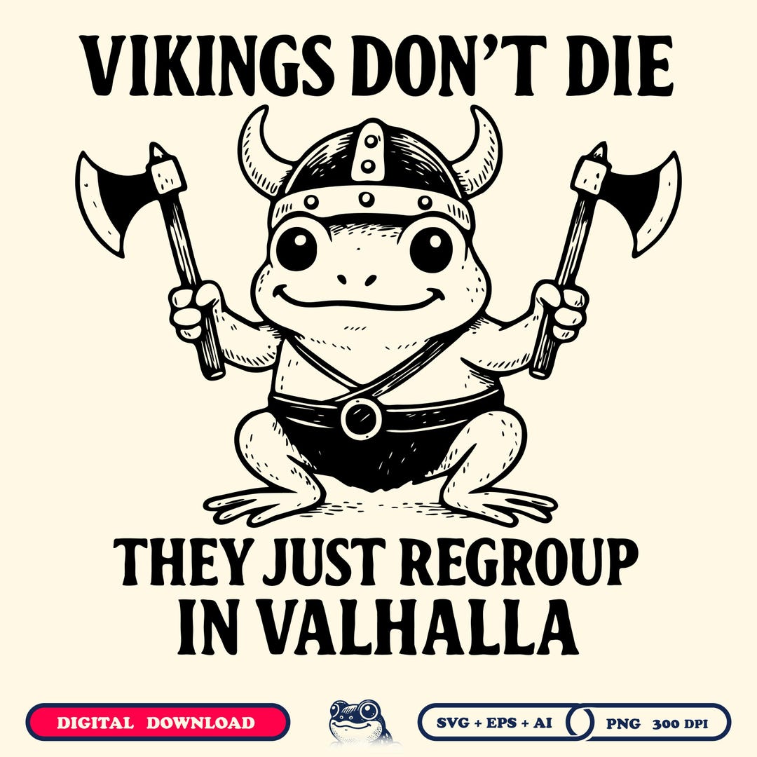 Viking Frog SVG PNG for Cricut & Sublimation - Valhalla Norse Humor ...
