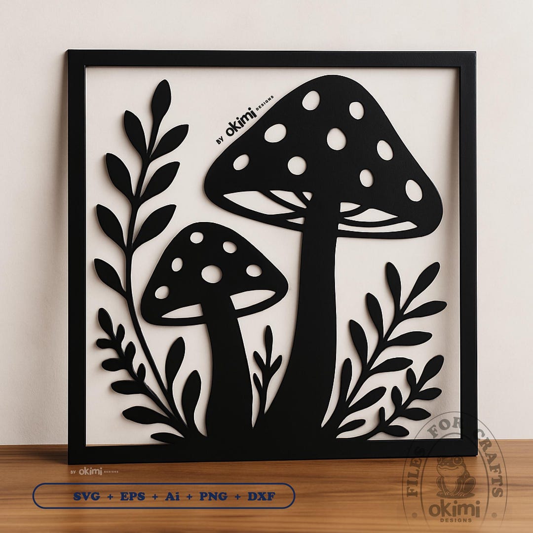 Mushroom Laser Cut Files , Forest Wall Art Svg , Wood Wall Art | Home ...