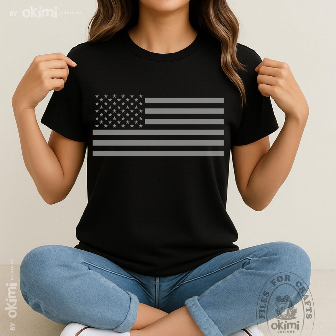 USA Flag for Dark Backgrounds | Subdued Flag SVG | Black & White ...