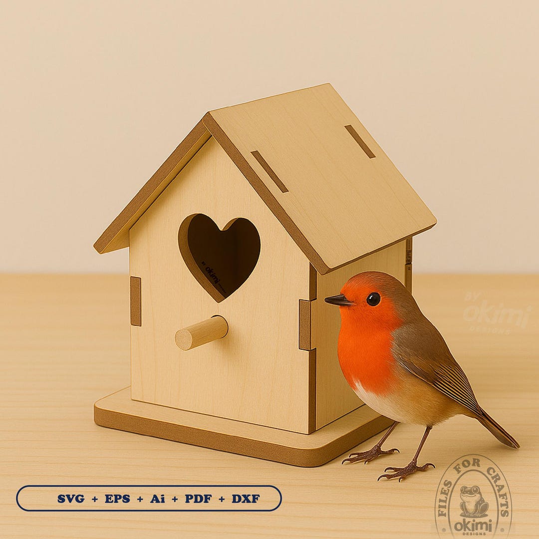 Laser Cut Birdhouse SVG File | Wood Bird House SVG | Wooden Birdhouse ...