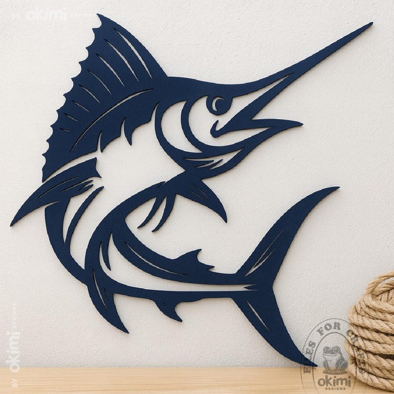 Marlin Laser Cut File | Fishing Wall Art Svg | Swordfish Wood Wall Art ...
