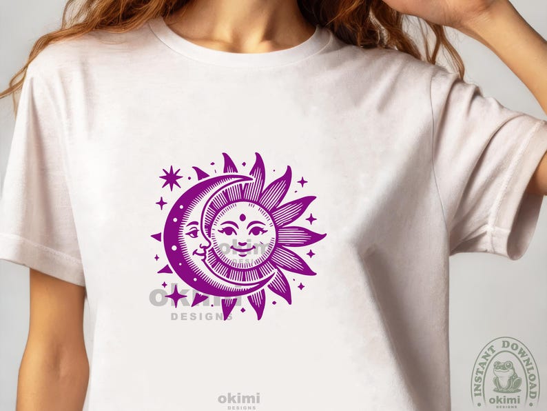 Sun&moon SVG and PNG | Celestial Moon | Hand Drawn Mystical Moon SVG ...