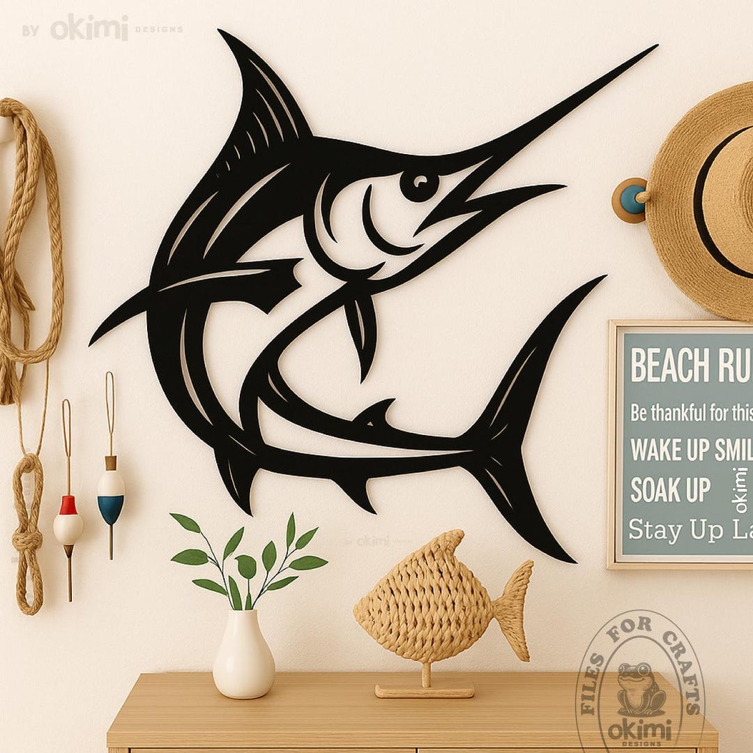 Marlin Laser Cut Files | Fishing Wall Art Svg | Swordfish Wood Wall Art ...