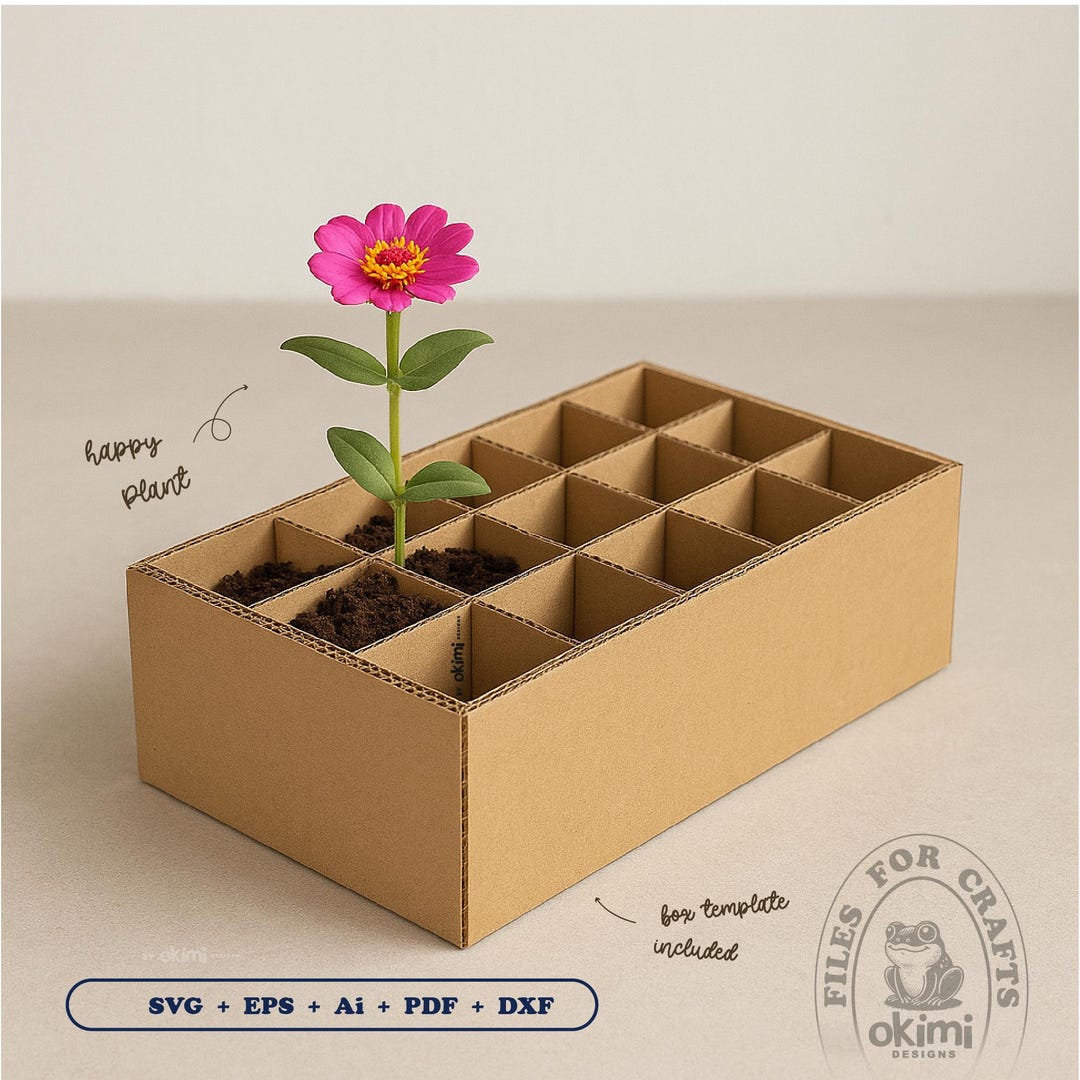 Seed Planter + Box Template for Laser Cutting | Box Organiser | DIY ...