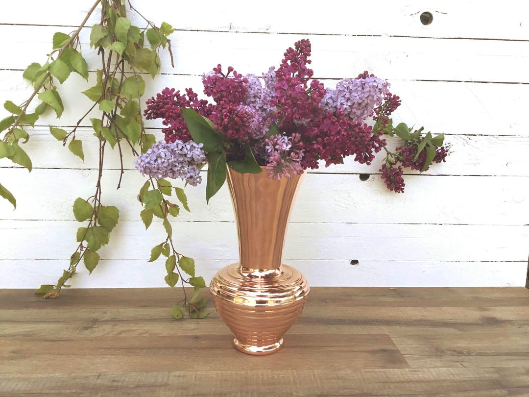 Antique Copper Vase From France, Circa 1970, Vintage Vase, Art Deco ...