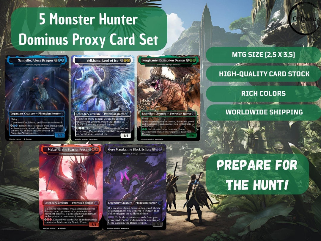 Monster Hunter Dominus MTG Proxy Card Set – 5 Exquisite Cards for ...