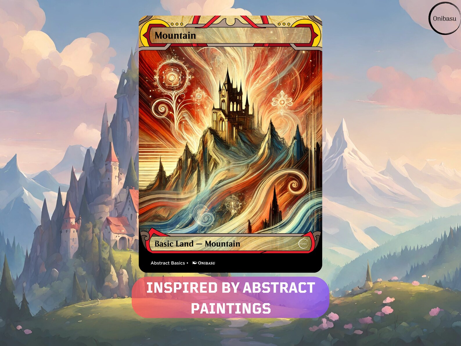 5 Abstract Basic Lands MTG Proxy Set for Magic the Gathering - Etsy
