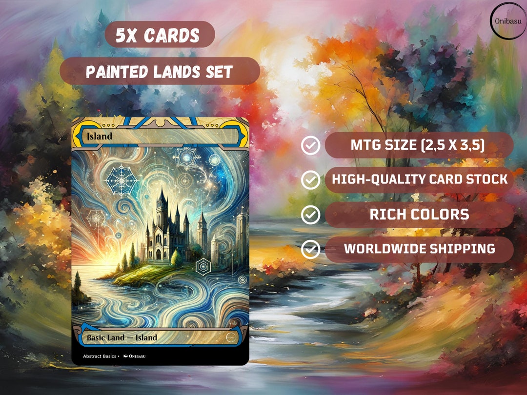 5 Abstract Basic Lands MTG Proxy Set for Magic the Gathering - Etsy