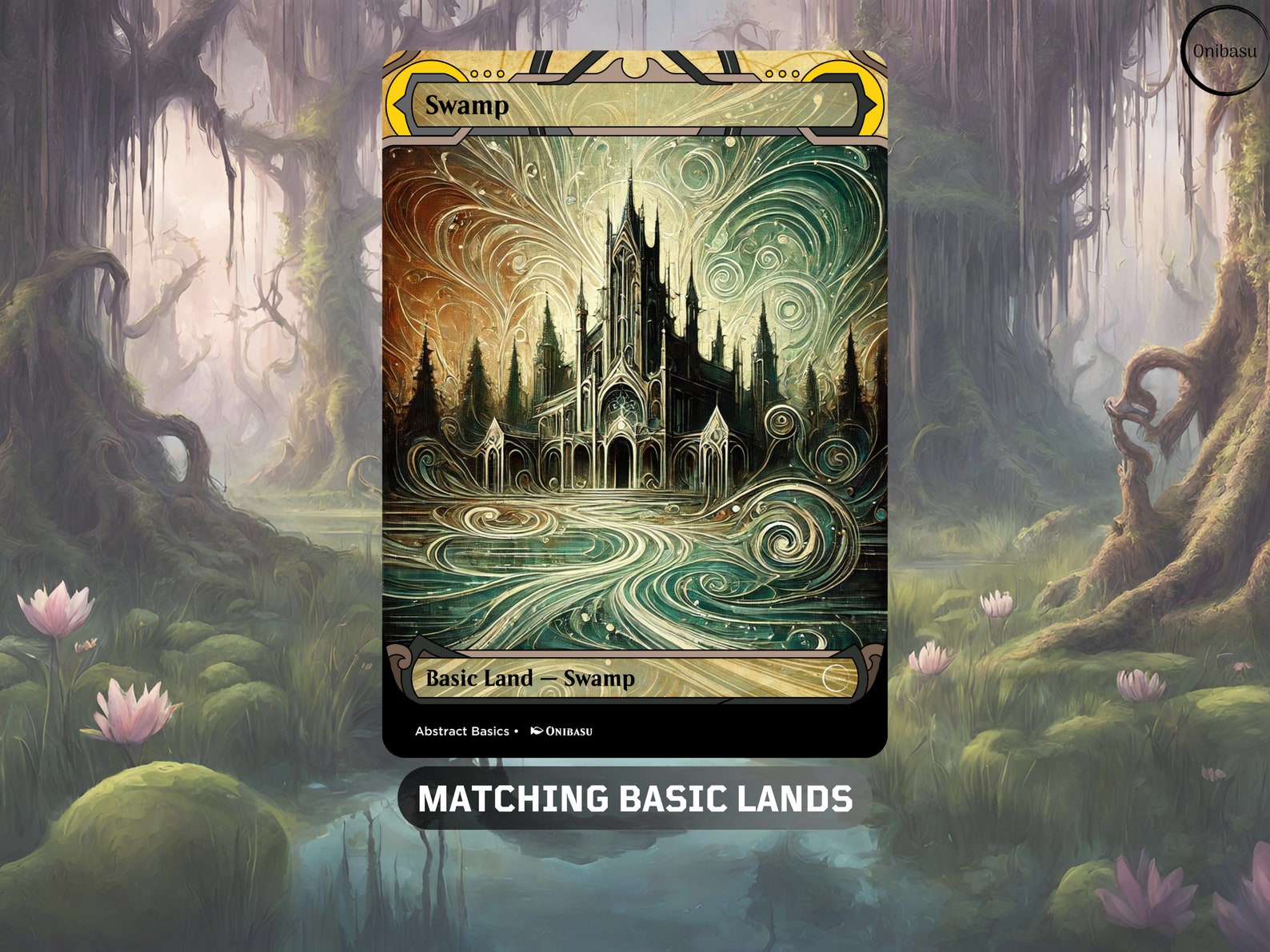 5 Abstract Basic Lands MTG Proxy Set for Magic the Gathering - Etsy