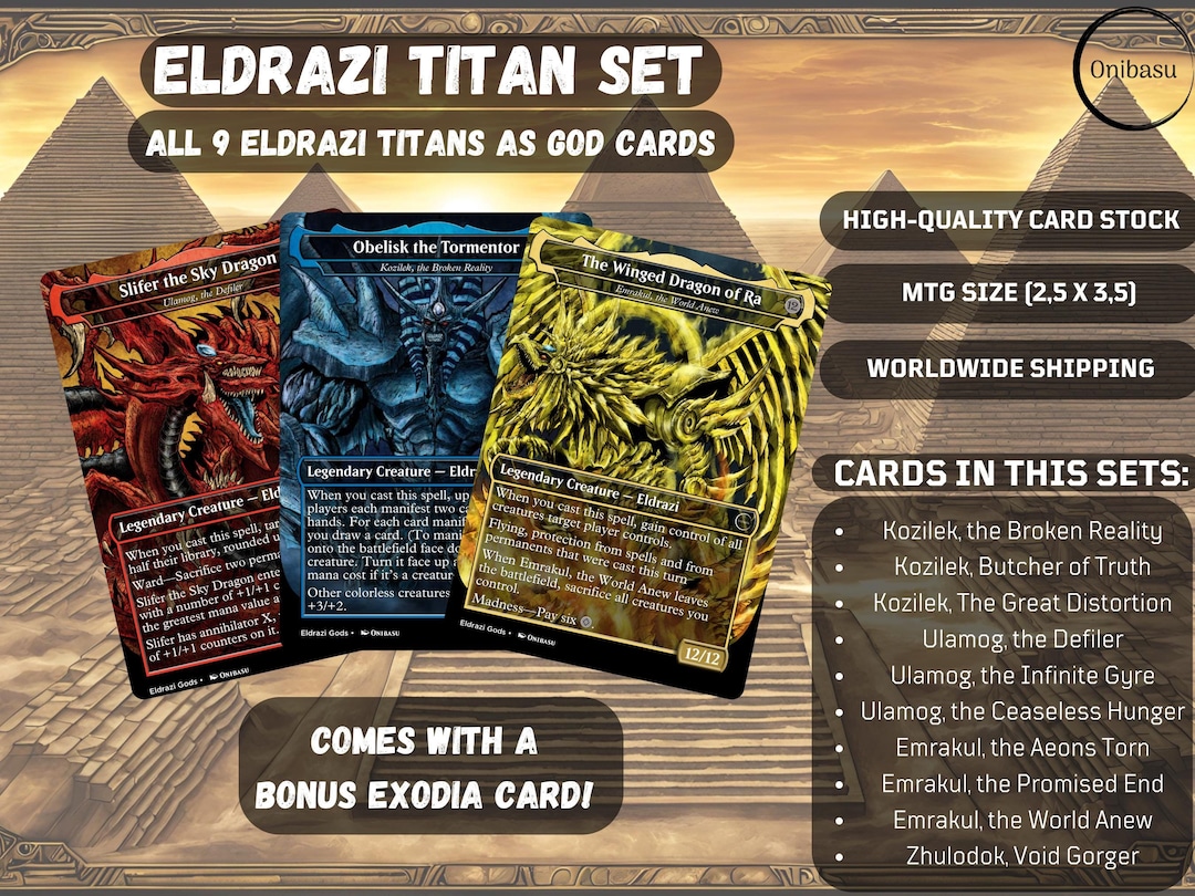 Eldrazi Titans & Egyptian Gods - 9 Card Proxy Set With Bonus Exodia ...