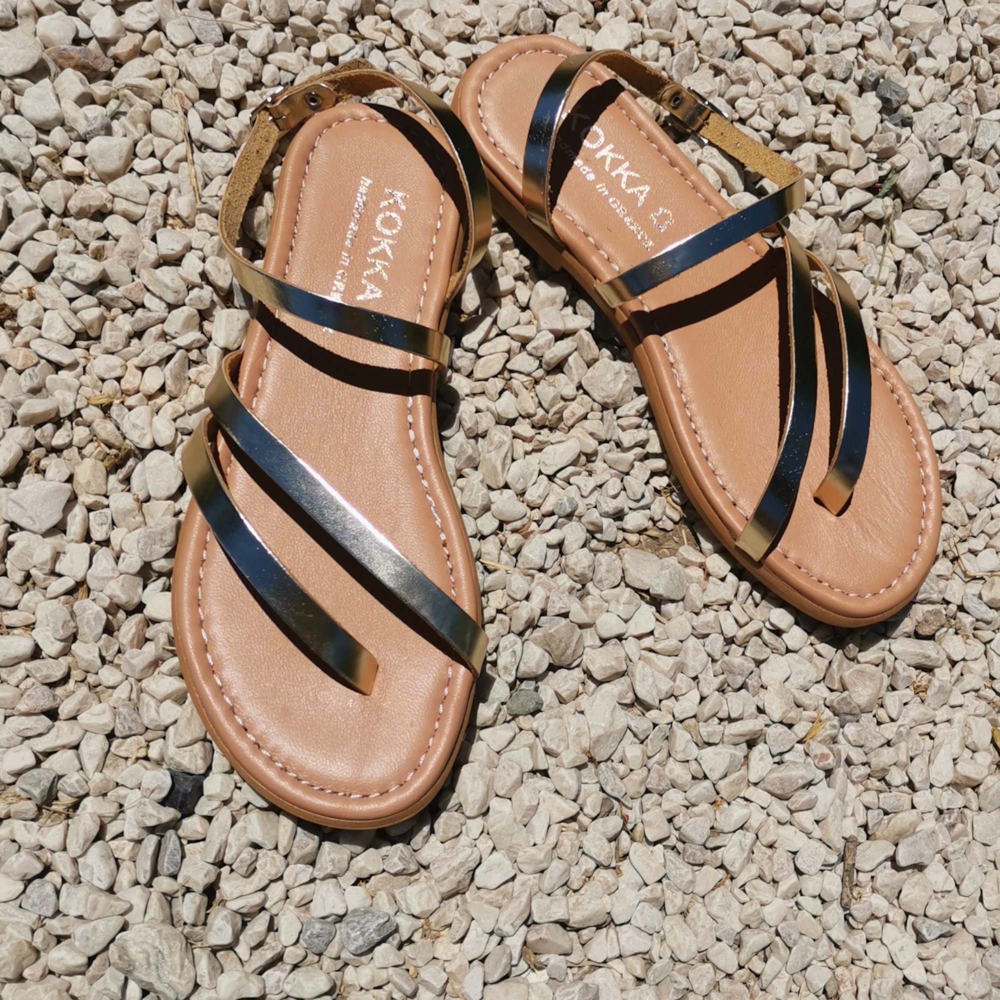 Handmade Slingback Women Sandals Ankle Strap Flat Shoes for Summer ...