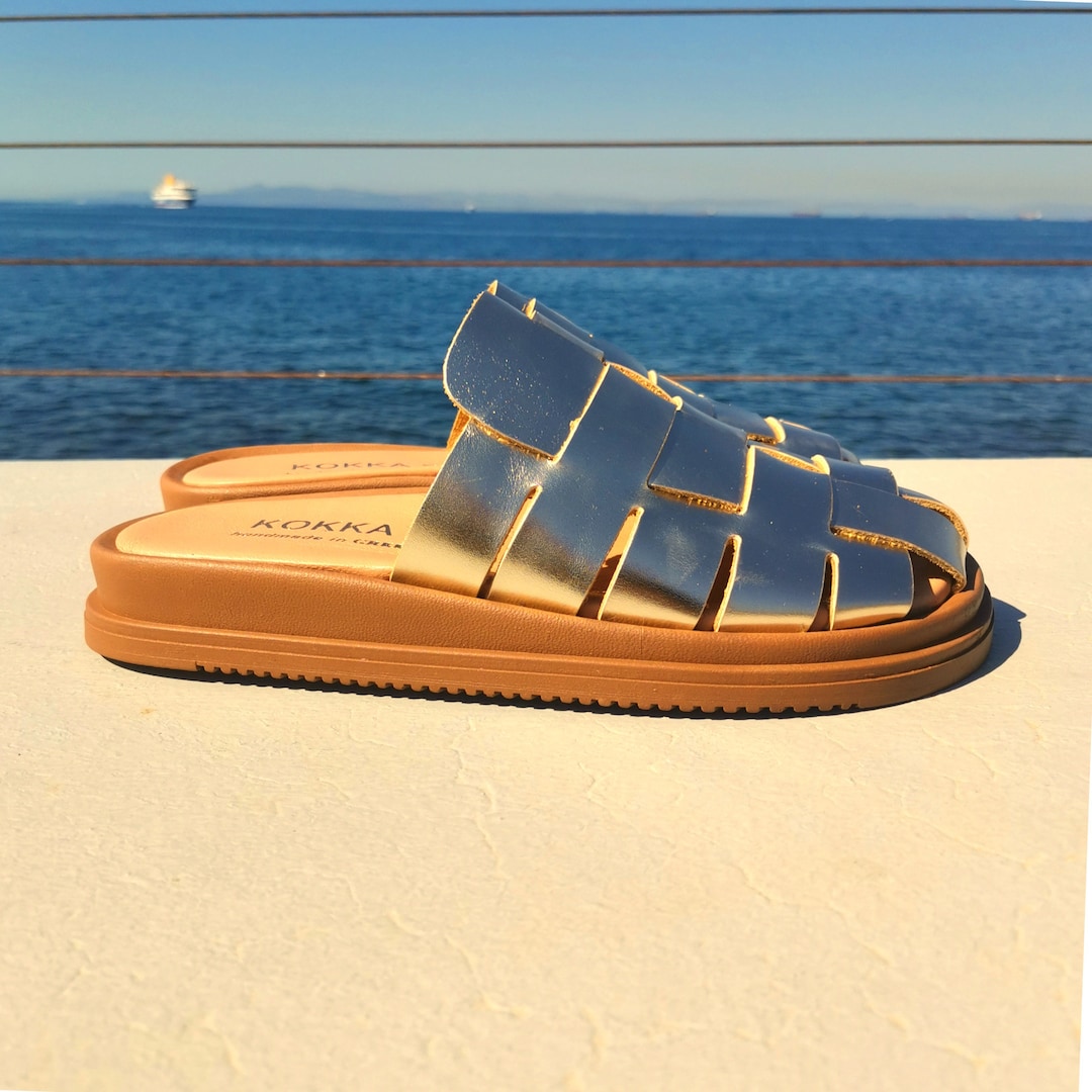 Closed Toe Fisherman Sandals Slip on Flatform Leather Women Sandals ...