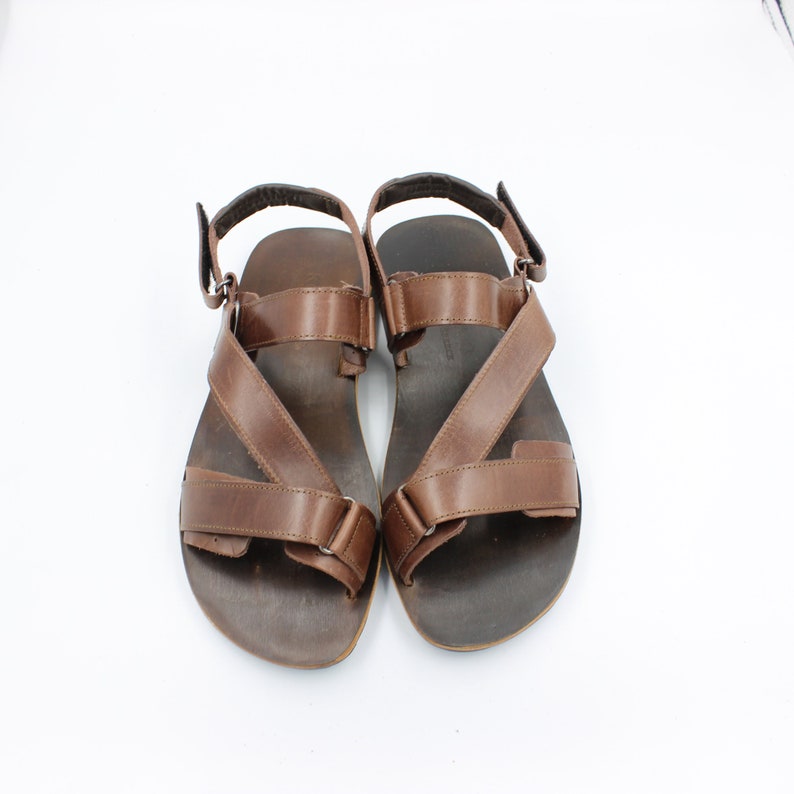 Men Slingback Leather Sandals Handmade Strap Shoes for Summer Backstrap ...