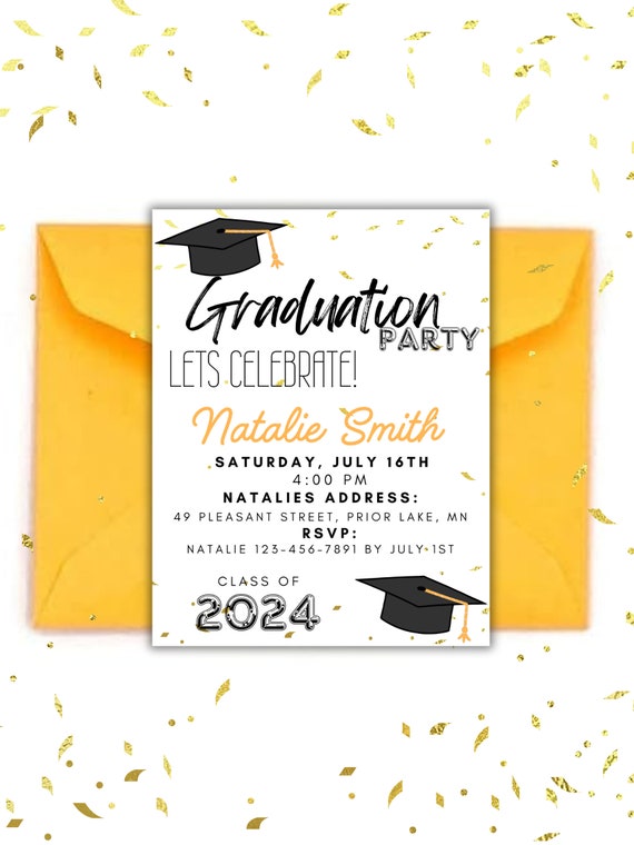 Graduation Party Invite Lets Celebrate Let's Celebrate Graduation