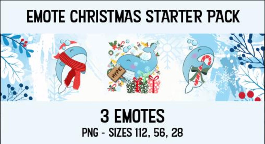 Holiday Whale Emote Starter Pack - Etsy