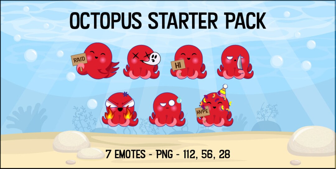 Octopus Emote Starter Pack - Etsy