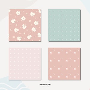Sweet Spring Floral Digital Paper Bundle in Soft Pastels, Seamless ...