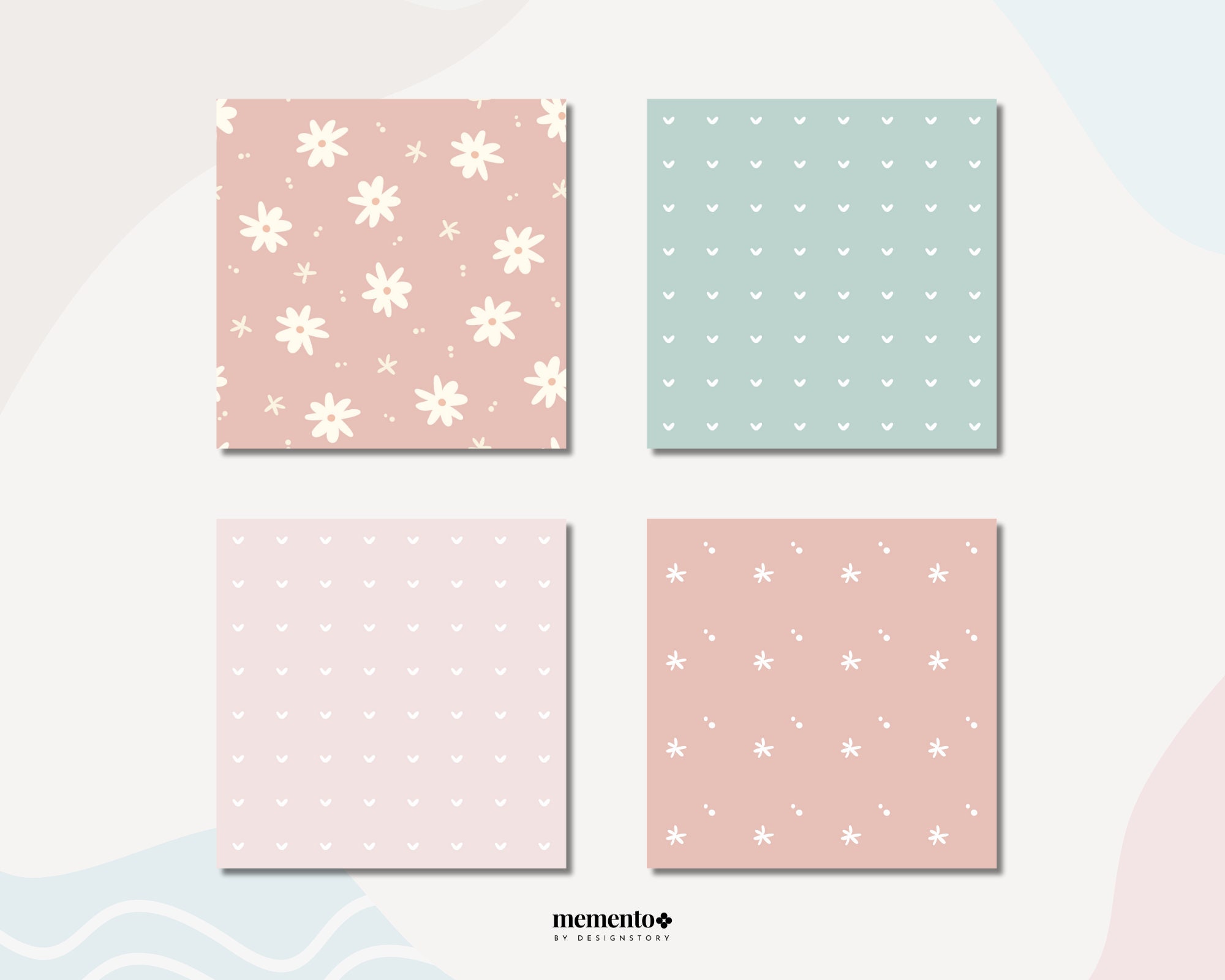 Sweet Spring Floral Digital Paper Bundle in Soft Pastels, Seamless ...