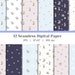 Minimal Bunny and Spring Flowers Digital Paper Bundle, Seamless Repeat ...
