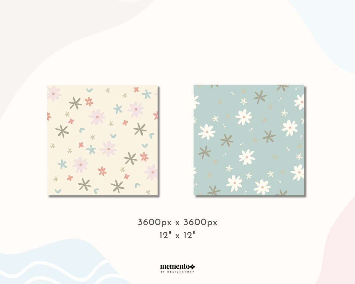 Sweet Spring Floral Digital Paper Bundle in Soft Pastels, Seamless ...