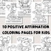 Positive Affirmation Coloring Pages for Kids Digital Printable Fun ...