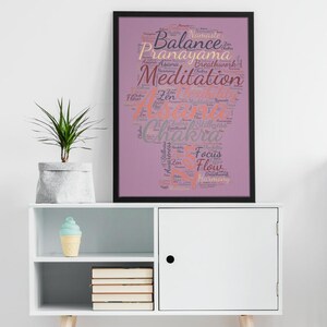 Digital Mindfulness Wall Art for Yoga Studio & Home Relaxation ...