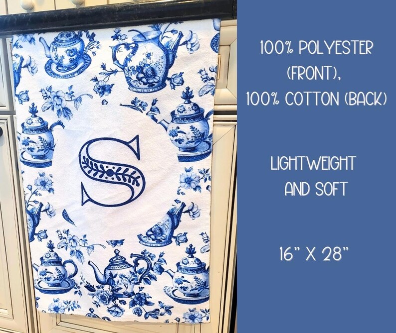 Personalized Luxury French Country Towel With Custom Monogram in Blue ...