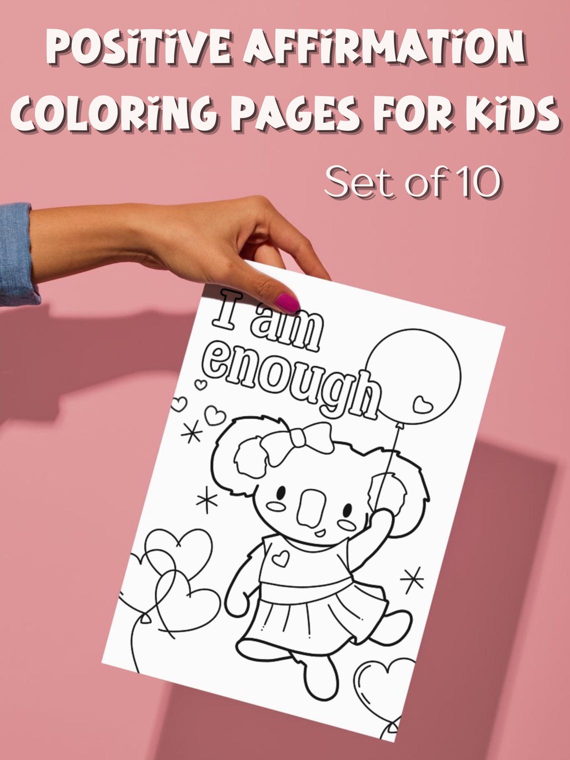 Positive Affirmation Coloring Pages for Kids Digital Printable Fun ...