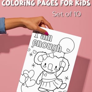 Positive Affirmation Coloring Pages for Kids Digital Printable Fun ...